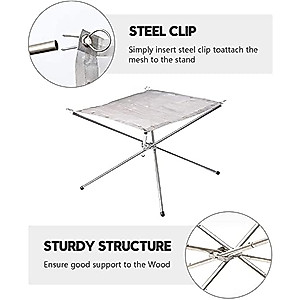 Portable Outdoor Fire Pit 16.5 Inch - New Upgraded Camping Fire Pit Collapsible Foldable Mesh Fire Pits Fireplace for Camping, Campfire, Patio, Backyard and Garden - Carrying Bag Included