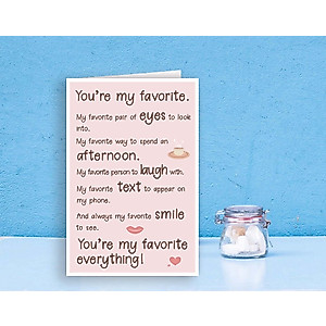 Serviky Funny Birthday Card for Best Friend, Unique Birthday Gift, You’re My Favorite Everything Card for Friend Sister