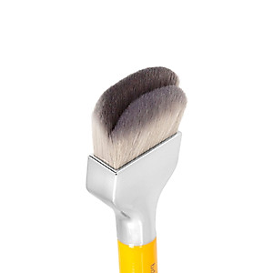 Bdellium Tools Professional Makeup Brush - Studio Series 972 Large Rounded Double Dome Blender - With Soft Synthetic Fibers, For Foundation Application & Blending (Yellow, 1pc)