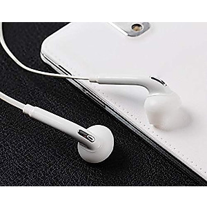 Aux Headphones/Earphones/Earbuds, (2 Pack) 3.5mm Aux Wired in-Ear Headphones with Mic and Remote Control Compatible with Galaxy S9 S8 S7 S6 S5 Edge + Note 5 6 7 8 9 and More Android Devices-White
