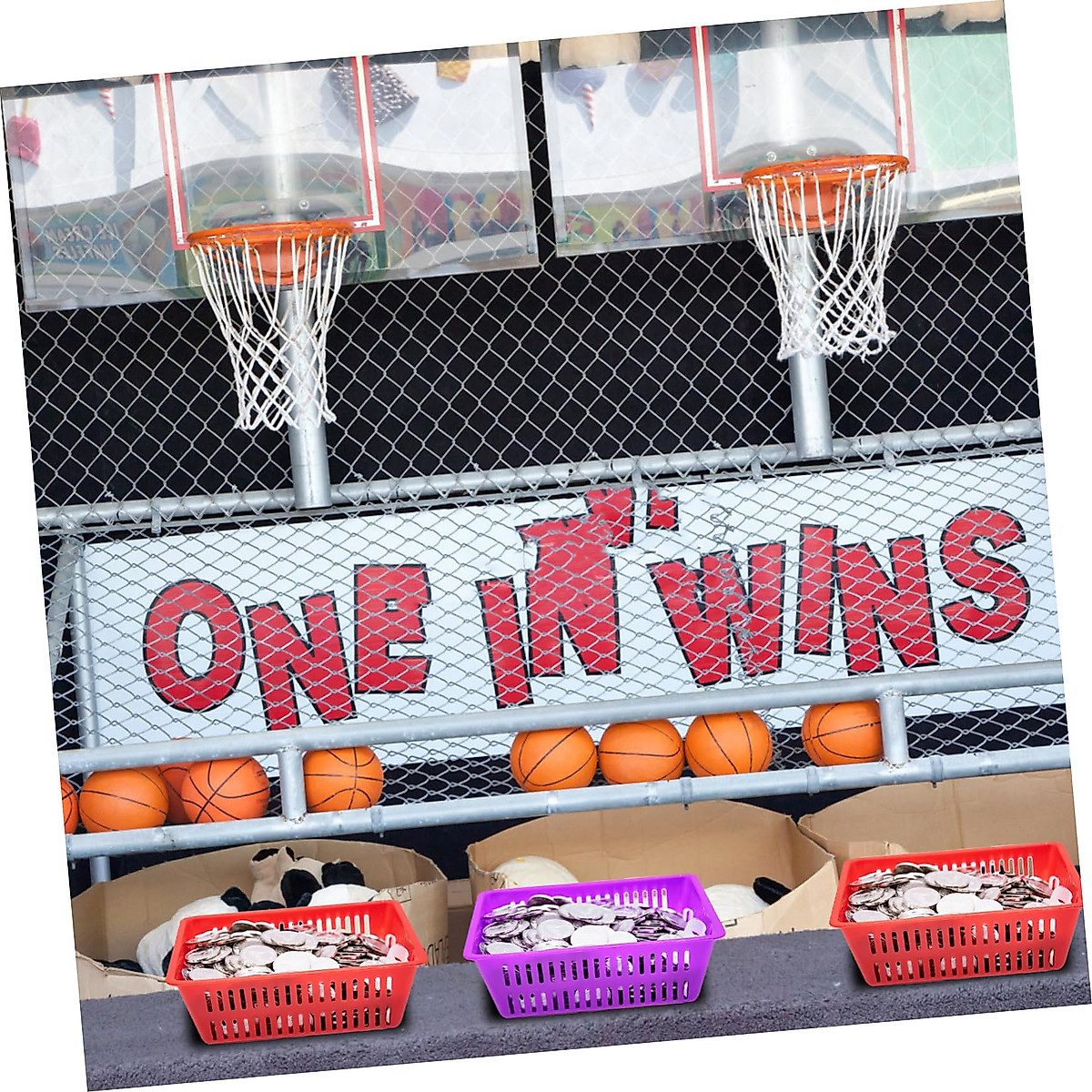 Holibanna 10pcs Game Machine Coin Basket Storage Baskets Plastic Stackable Pantry Bins Plastic Food Container Plastic Containers Coin Machine Baskets Hamper Purple Desk Groceries