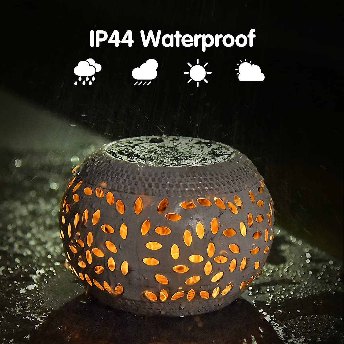 Solar Table Lantern Outdoor Waterproof- Dancing Flickering Flame Solar Powered LED Light,White Metal Desktop Decorative Lamp Auto On/Off Lighting Dusk to Dawn for Desk Patio Garden Pathway Yard