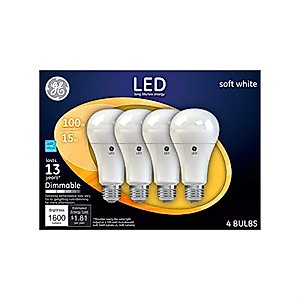 GE Soft White 100W Replacement LED General Purpose Light Bulbs A19 (4-Pack)