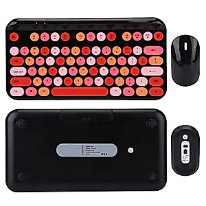 Wireless Keyboard and Mouse Combo, 2.4 GHz USB Keyboard Mouse, 75 Keys Full Size Gaming Keyboard, 1600 DPI 3 Keys Mouse, for Desktop, PC, Laptop(Red Black)
