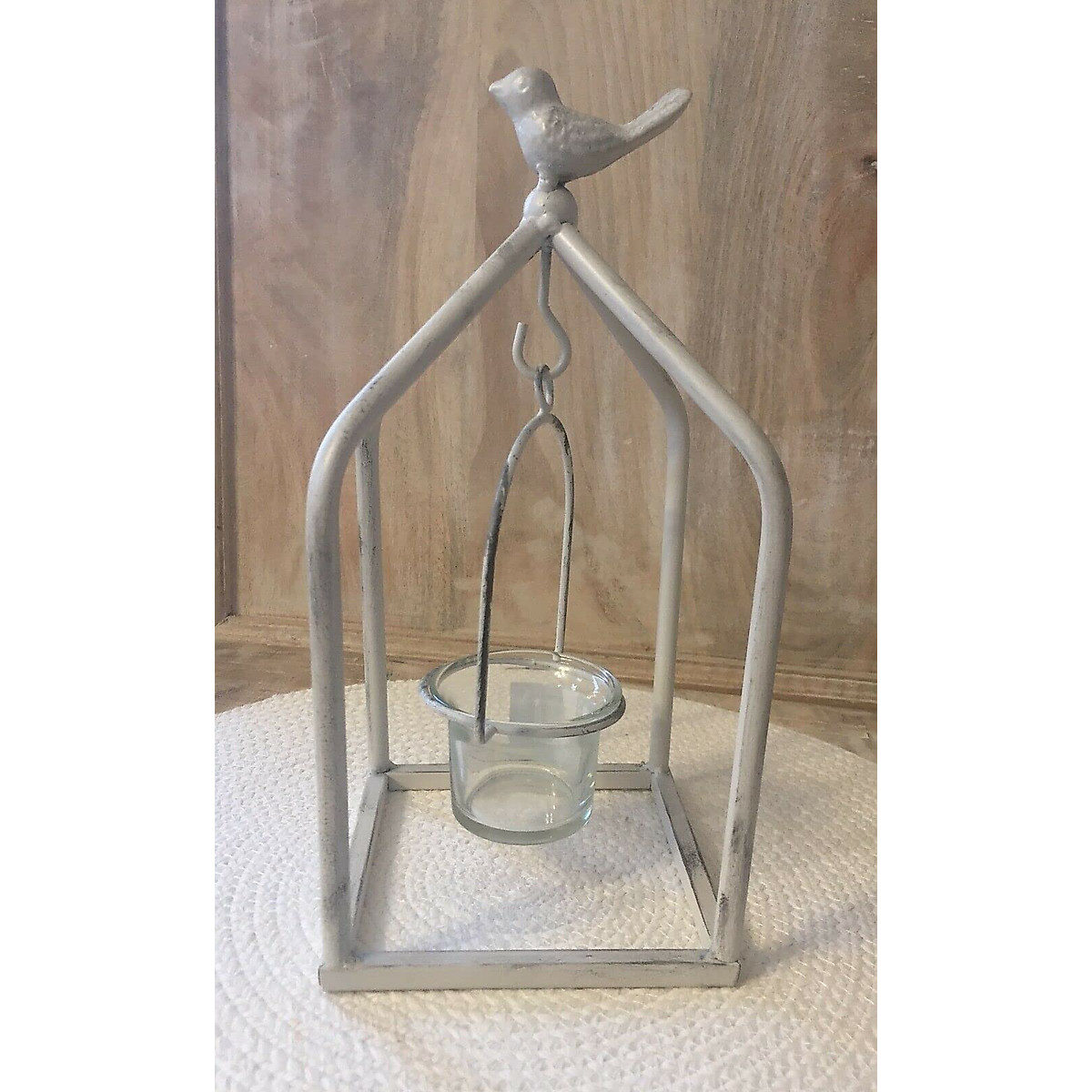 N?A French Country Shabby Cottage Chic Bird CAGE Candle Holder Lantern Stand Home and Garden Ornament