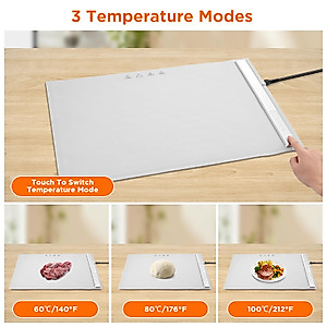 Portable Food Warmers,Electric Warming Tray Hot Tray Heating Mat Food Warmer Heating Pad Keep Foods Warming for Gatherings,Parties, Auto Shut-Off