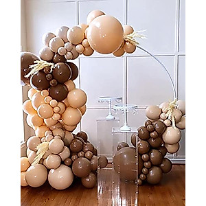 126PCS Boho Brown Dusty Rose Pink Nude Ivory White Baby Shower Balloons Balloon Garland Arch Kit, Teddy Bear Jungle Safari Baby Shower Birthday Party Decorations Supplies for Boy Girl