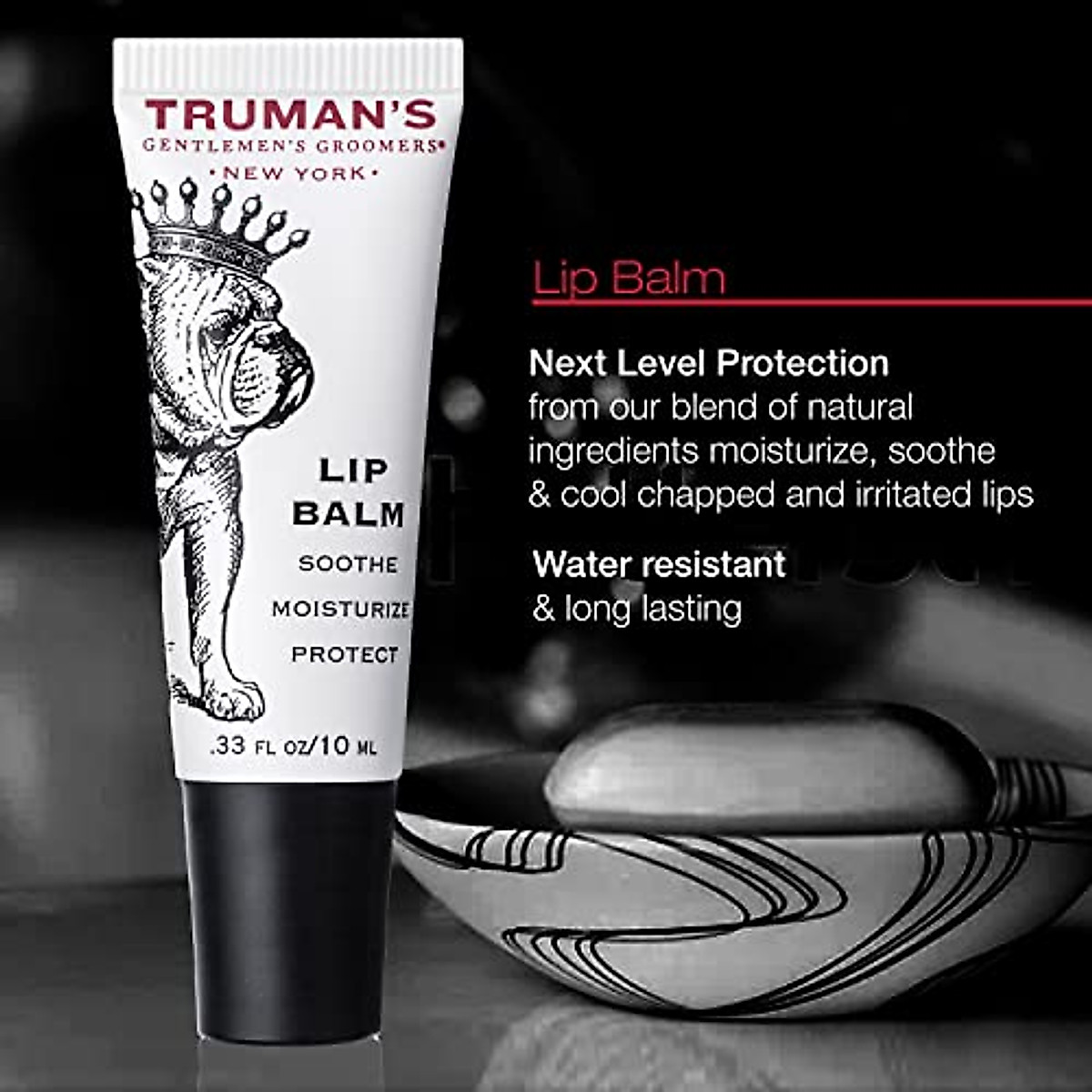 Truman's Gentlemen's Groomers Men's Moisturizing Lip Balm for Dry, Chapped Lips, (Pack of 12)