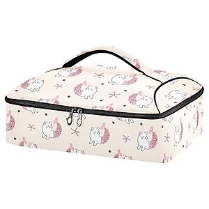 Kcldeci Insulated Thermal Food Carrier Insulated Casserole Carrier for Hot or Cold Food,Cartoon Cat Mermaid Insulated Tote Bag for Potluck Cookouts Parties Picnic,Lasagna Lugger