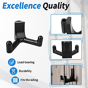 Dfnidy Tool Hooks Compatible with Lifetime Storage Shed Accessories, Black Shed Hook fit for Rakes Shovels Scissors Knives Power Tools, Plastic Shed Accessories Hook Replacement (Pack of 5)