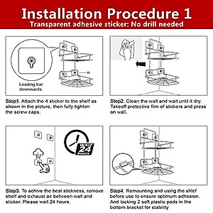 Vdomus Strong Shower Caddy 2 Tier Bathroom Corner Shelf Organizer Polished Chrome - No Drilling Needed Shower Shelves Wall Mounted for Bathroom shower Accessories Shower Stand
