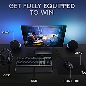 Logitech G513 RGB Backlit Mechanical Gaming Keyboard with GX Blue Clicky Key Switches (Carbon)