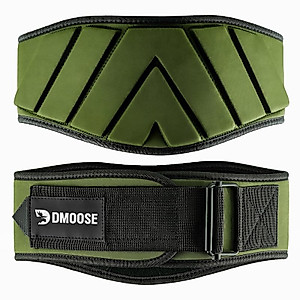 DMoose gym belt for men weight lifting. Weight Belt Gym squat Weightlifting Powerlifting Workout Heavy Duty Training Strength Training Equipment - Green XSmall