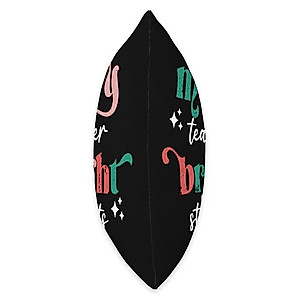 Funny Christmas Family Matching Outfits by SMP Merry Teacher Bright Students Retro Groovy Funny Christmas Throw Pillow, 16x16, Multicolor