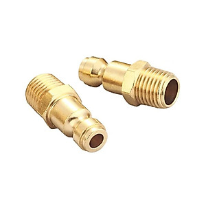 Brass 1/4 Inch NPT Male Automotive Type C, Air Hose Quick Connect Adapter, Air Coupler and Plug Kit, Air Compressor Fittings, 10pcs (Male NPT)