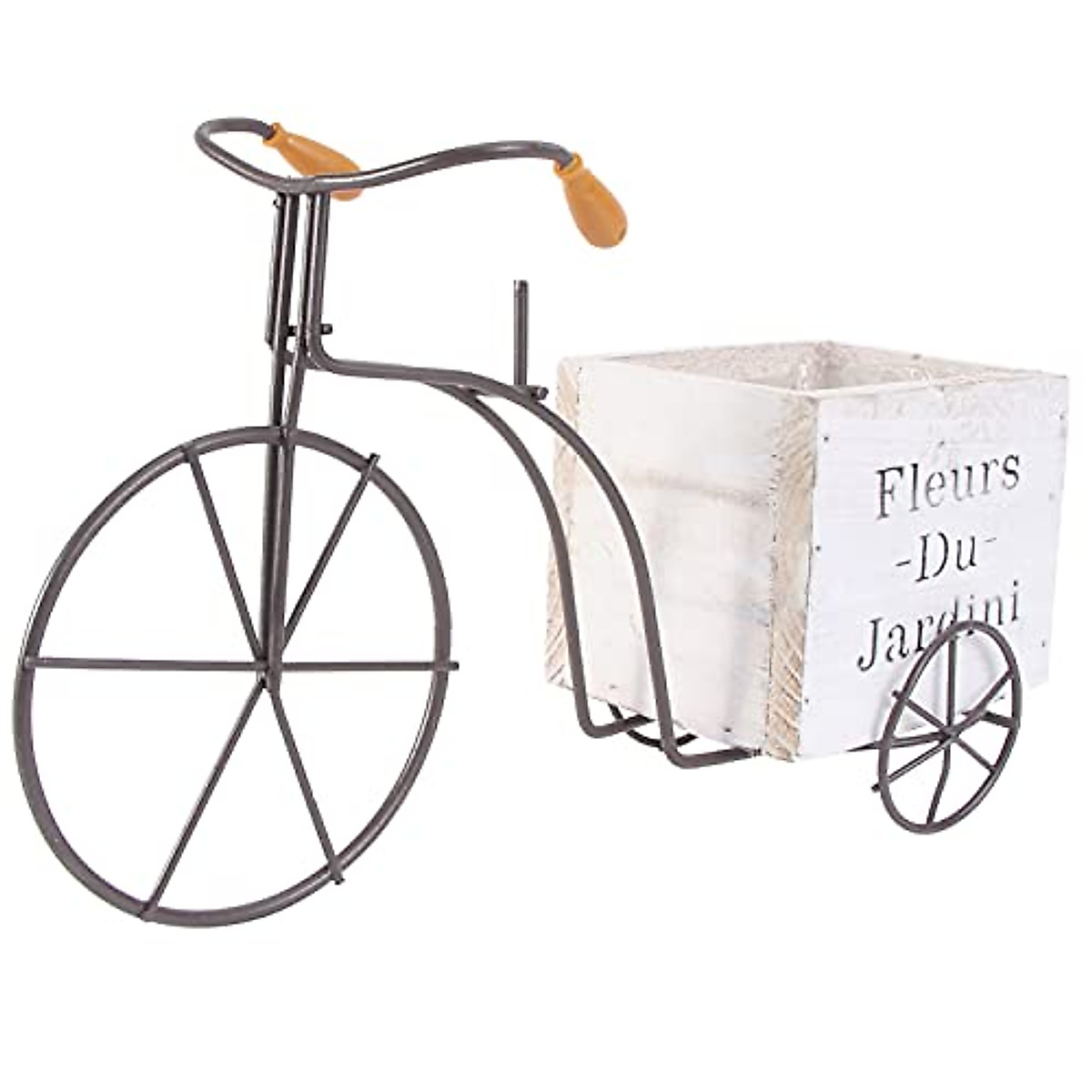 DOITOOL Bike Flower Pot Bicycle Planter Wooden Flower Box Tricycle Plant Stand Decorative Succulent Container Bonsai Bicycle Home Garden Decor Random Style (Size L)