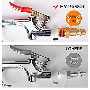 FYPower 10 Pieces Hybrid Lead-in Air Hose kit, 3/8 Inch x 6 ft Whip Air Compressor Hose Kit, 1/4" NPT Air Coupler and Plug, Industrial Solid Brass Quick Connect, 360° Swivel Connector