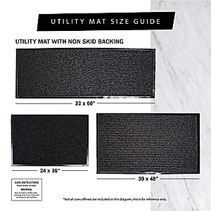 DII Durable Walk Off Utility Indoor/Outdoor Runner, 22x60, Charcoal