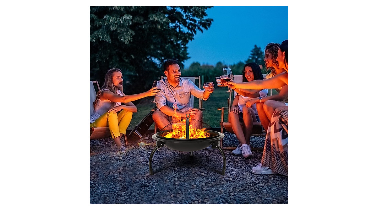 22'' Portable Foldable Fire Pit for Camping & Outdoor Fun