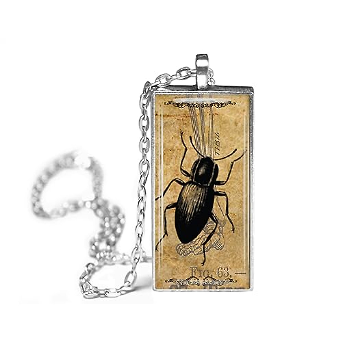 Steampunk Halloween Rectangle Pendant- Bug