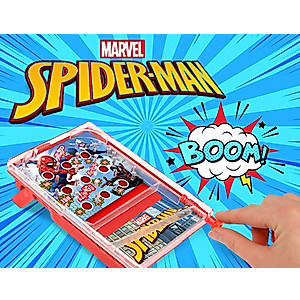JARU Marvel Avengers & Spiderman Mini Pinball Machine for Kids (2 Toys) Handheld Games & Office Desk Games. Retro Vintage Toys Table Top Arcade Games. AB-6807-2