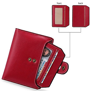 GOIACII Leather Wallets for Women RFID Blocking Zip Around Coin Purse Small