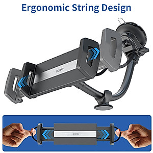 OQTIQ Tablet Holder for Car Dashboard Windshield Car Tablet Mount for Truck Strong Suction Cup Flexible Gooseneck Compatible with iPad Pro, Air, Mini, Galaxy, Fire, 4.7-13" Tablets, and 4-7" Phones