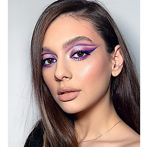 Mysense Glitter Eyeshadow Palette, 12 Colors Purple Pink Eye Shadow Makeup Pressed Glitter Shimmer Matte Eyeshadow Pallets, Halloween Christmas Costume Face Paint Cosplay Makeup for Women Girls