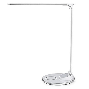 WorkPro™ LED USB Desk Lamp with Wireless Charger, 16-1/2"H, White/Silver