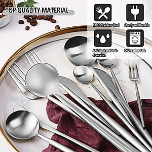 60 Pcs Silverware Set Service for 12, Premium Stainless Steel Flatware Cutlery Set With Giftable Packaging, Tableware Set Include Fork/Knife/Spoon, Mirror Polished, Dishwasher Safe