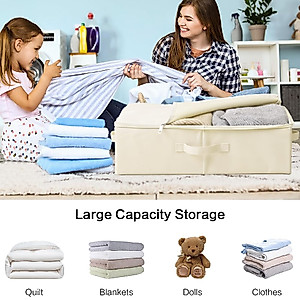 iwill CREATE PRO Pack of 2, 20.5X 14.2X 6.3, Shallow Fabric Folding Storage Box with Soft Zip Lid for Underpants/Scarves/Socks in Bedroom Wardrobe, or Electronics Accessories Organizer, Beige