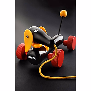 BRIO World - 30332 Pull Along Dachshund | Interactive Toddler Toy | Durable Wooden Construction | FSC Certified Sustainable Wood