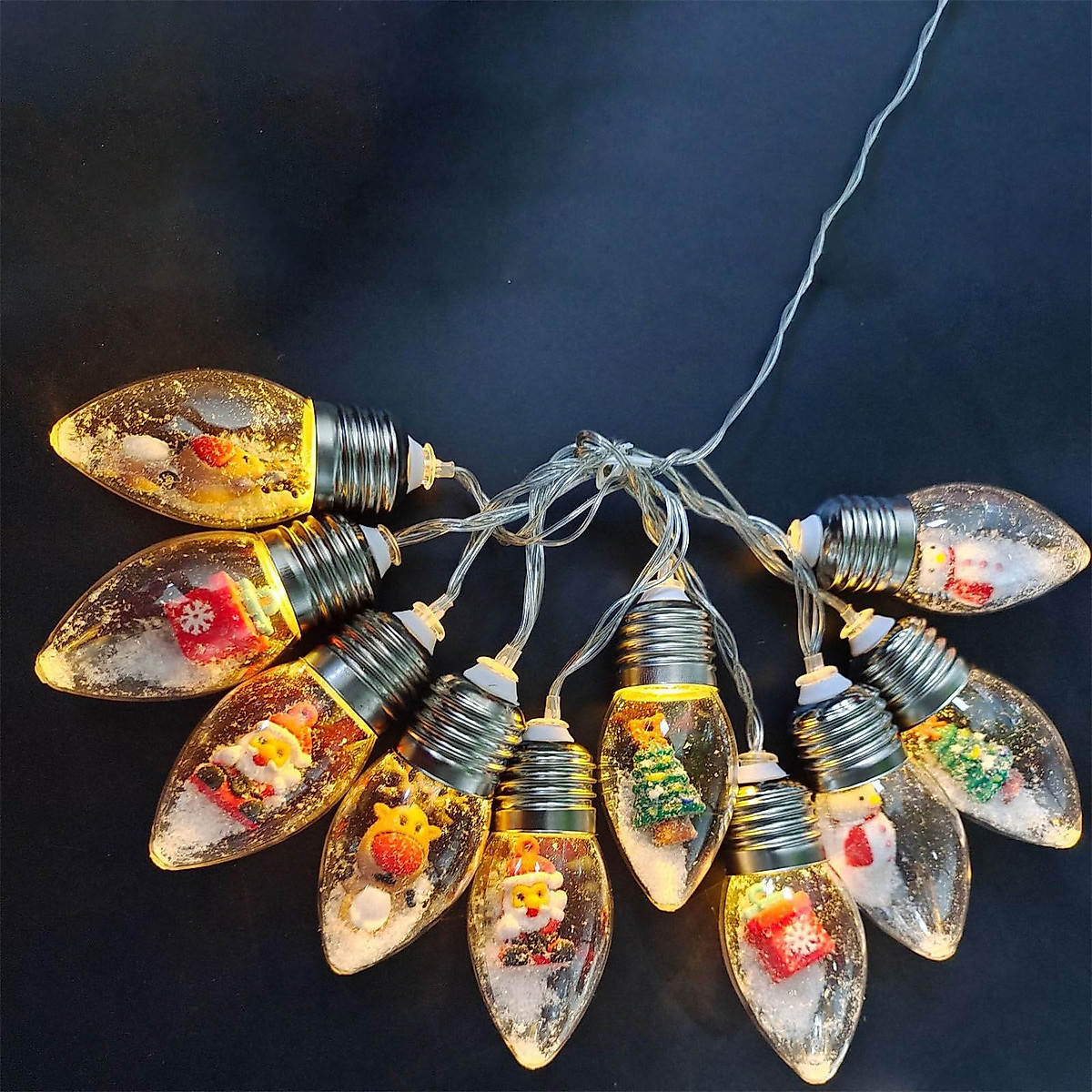 MDNZCTH Christmas LED String Lights Colored Snowman Santa Lights String Christmas Tree Decoration Bulbs Hanging Lighting Christmas String Lights