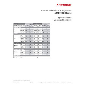 3 Way Antronix MMC1003H-B 5-1675 MHz MoCA 2.0 Splitter for Frontier Formerly Verizon Fios