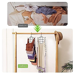 OMHOMETY Tank Top Hangers, 2 Pack Bra Organizer for Closet, Hanging Closet Organizers and Storage Space Saver Storage for Camisoles Tank Tops Bras Swimsuits Strappy Dress, Black