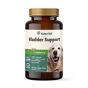 NaturVet – Bladder Support for Dogs – Plus Cranberry | Supports Healthy Bladder Control & Normal Urination | 60 Time Release Chewable Tablets