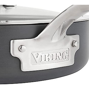 Viking Culinary Hard Anodized Nonstick Saucepan, 1 Quart, Includes Glass Lid, Oven and Dishwasher Safe, Works on Electronic, Ceramic, and Gas Cooktops