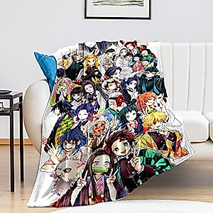 Anime Blanket Lightweight Bedding Super Soft Flannel Throw Blankets for Bed Living Room Couch Sofa for Kids Adults 50"x40"