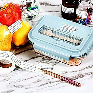 1 x 2 Inch Food Storage Labels Adhesive Removable Food Labels Food Storage Freezer Sticker for Kitchen Containers Home Restaurant Food Date Safe Supplies(300 Pieces)