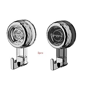 RPS-IND Rotate Vacuum Suction Cup Hooks, Hooks Heavy Duty 20 lb, Removable Reusable，2 pcs