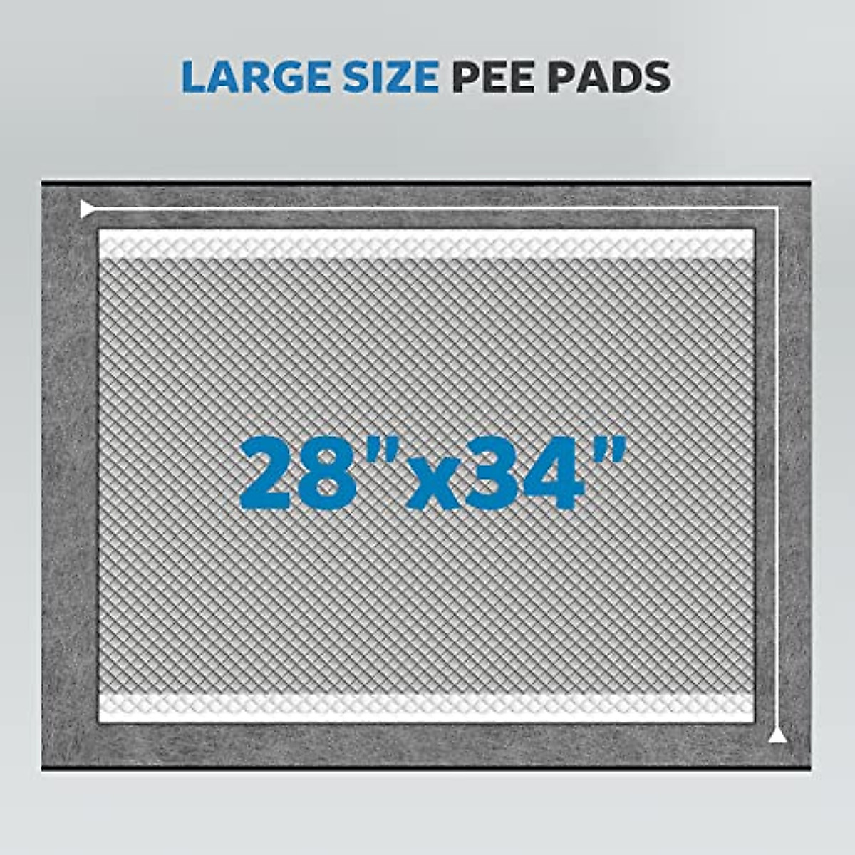 MIZOK Pee Pads for Dogs Large 28x34 Inches, Charcoal Puppy Pads New & Improved Odor-Control Absorbs Up to 8 Cups of Urine Dog Pee Pads, 6-Layer Leak-Proof Wee Wee Pads for Dogs (40 Counts)
