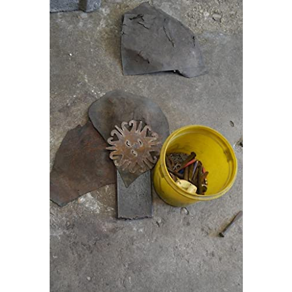 Small Metal Sun Faces, Sunny Home Décor, Wall Hanging, Authentic Upcycled Artwork from Haiti 6 Inches Round (Sun Faces)