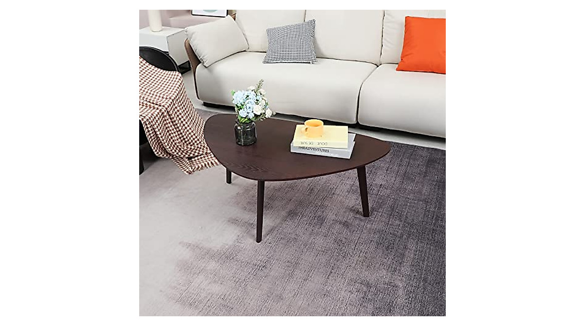 Small Modern Coffee Table with Oak Legs | Mid Century Unique Design