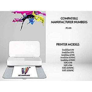 AZ SUPPLIES Thermal Cartridge Replacement for Brother PC-201C Compatible with Intellifax 1170 Intellifax 1270 Intellifax 1270E Intellifax 1570MC Intellifax 1575MC MFC-1770 MFC-1780 MFC-1870MC