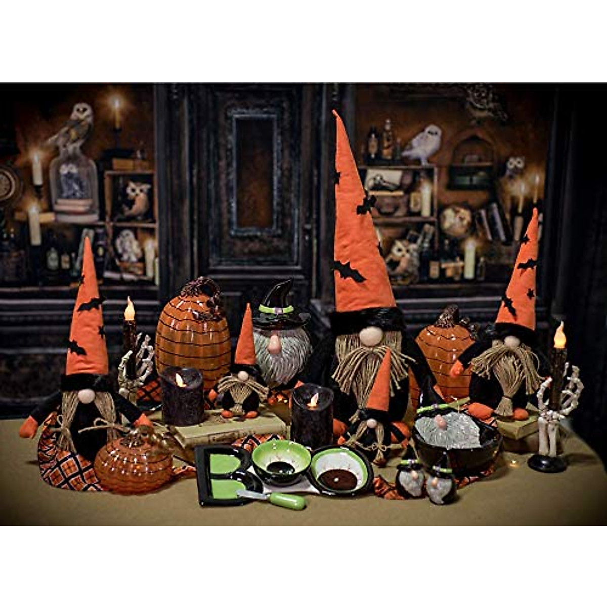 Boston International Halloween Ceramic Snack Jar with Lid, 5.5 x 8.5-Inches, Wizard Gnome