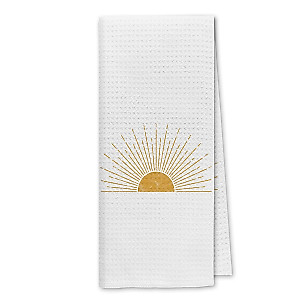 Dibor Boho Sun Sunrise Sunset Sunshine Kitchen Towels Dish Towels Dishcloth,Boho Nature Landscape Decorative Absorbent Drying Cloth Hand Towels Tea Towels for Bathroom Kitchen,Boho Lovers Girls Gifts