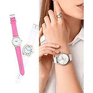 uxcell Black Genuine Leather Band 14mm Width, Flat Thin Elegant Leather Watch Strap for Women