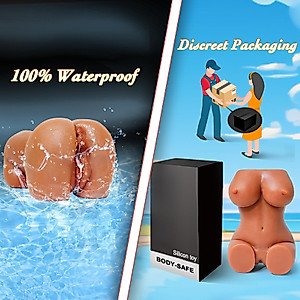 ZOOPLOU Mini Sex Doll with Realistic Boobs Torso Vagina and Anal, 1.7 LB Male Sex Dolls, Adult Sex Toys, Ass Sex Toy Pocket Pussy for Men, Penis Stroker Blowjob Masturbator