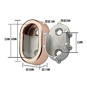 Zinc Alloy EllipticalThickened Seat Universal Flat Pipe Base Garment Rod Holder - (Color: Silver)