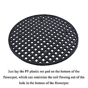 HAHIYO 20PCs 2.95Inch/7.5Cm Black Round PP Plastic Flower Pot Hole Mesh Pad Bottom Grid Mat Bonsai Drainage mesh Hole Screens Gasket Prevent Soil Loss Breathable Gasket Drainage Netting for Bonsai